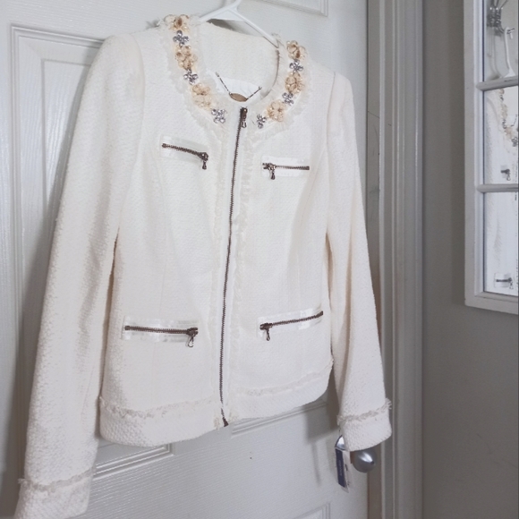 Magaschoni | Jackets & Coats | Magaschoni White Blazerjacket With ...